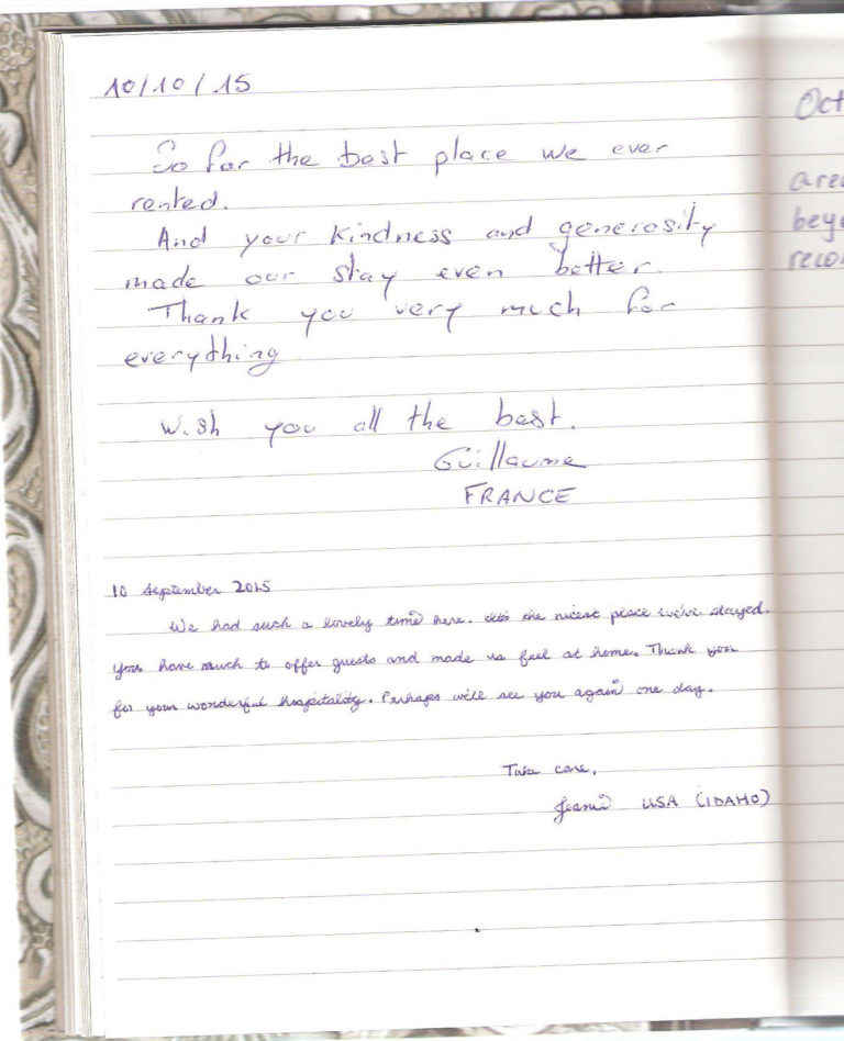 Guest Book Entries - Year 2015 - Superior Apartment With 3 Balconies